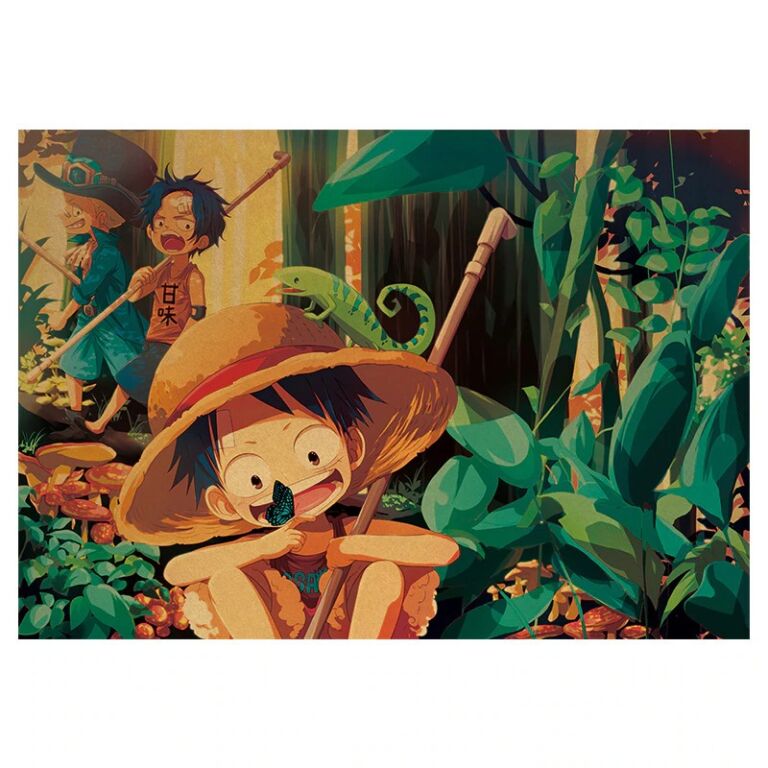 Luffy Kid Retro Kraft Paper Poster - One Piece Universe Store ...