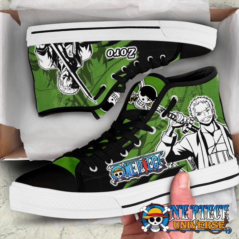 Roronoa Zoro High Top Converse Shoes One Piece Custom Shoes - Official ...
