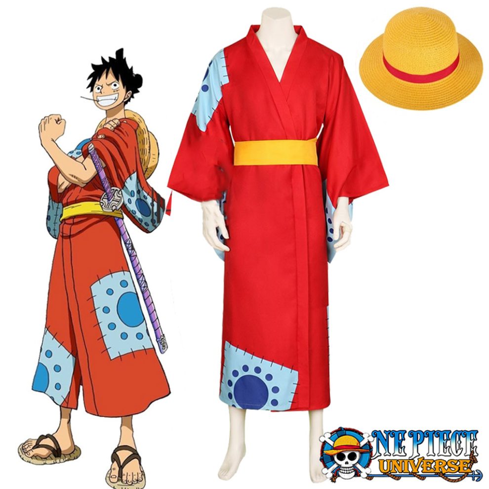Luffy Cosplay Costume Halloween (Luffy Wano Outfit) For Sale | One ...