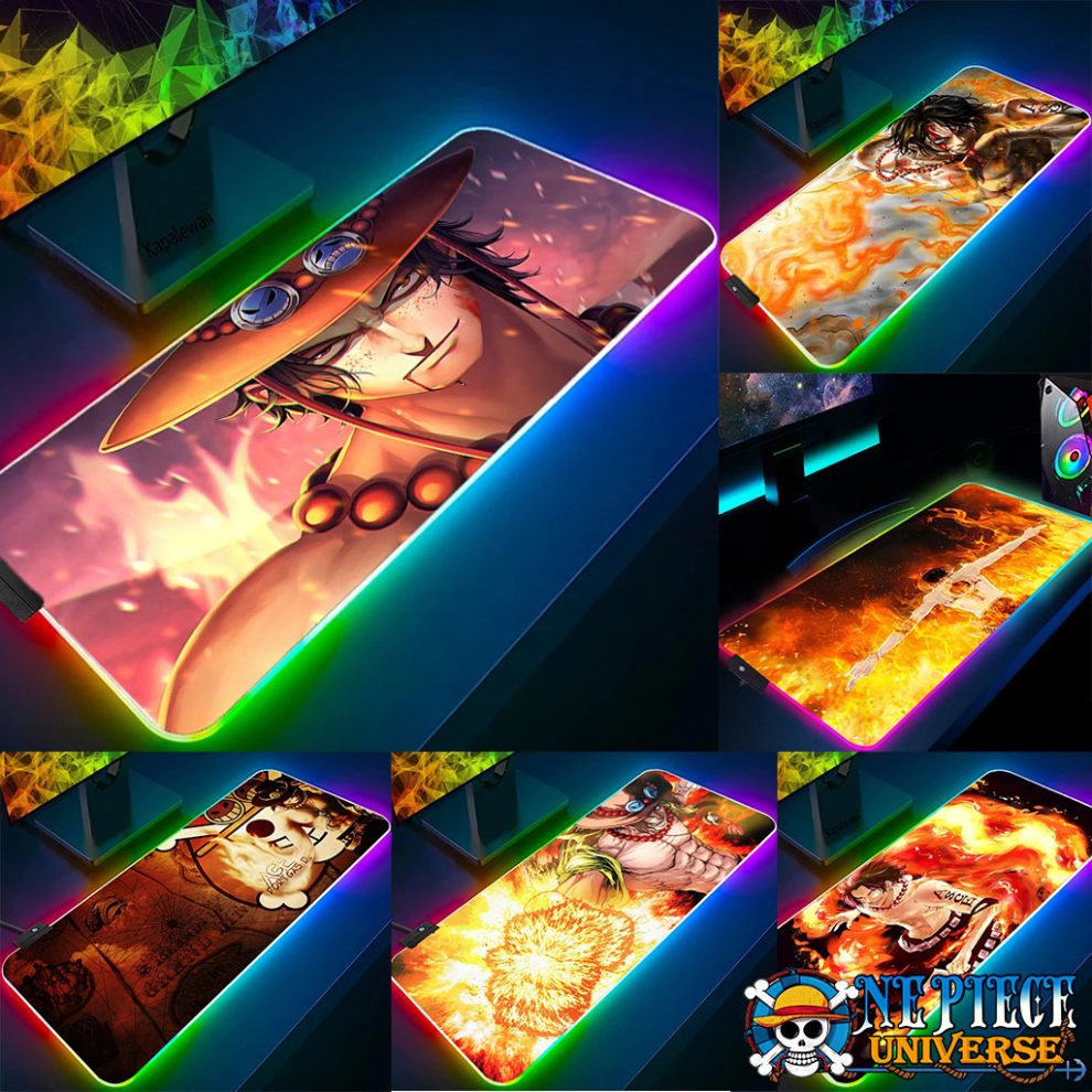 One Piece Ace 3D Mouse Pad Gaming RGB Led (10 Styles) - One Piece ...