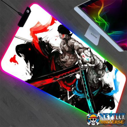 Funny Anime Mouse Pad Zoro One Piece Led RGB