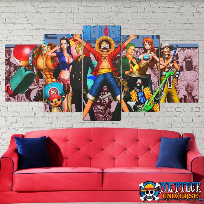 Pics Of Luffy Straw Hat Pirates Wall Art Canvas 5 Pieces | One Piece ...
