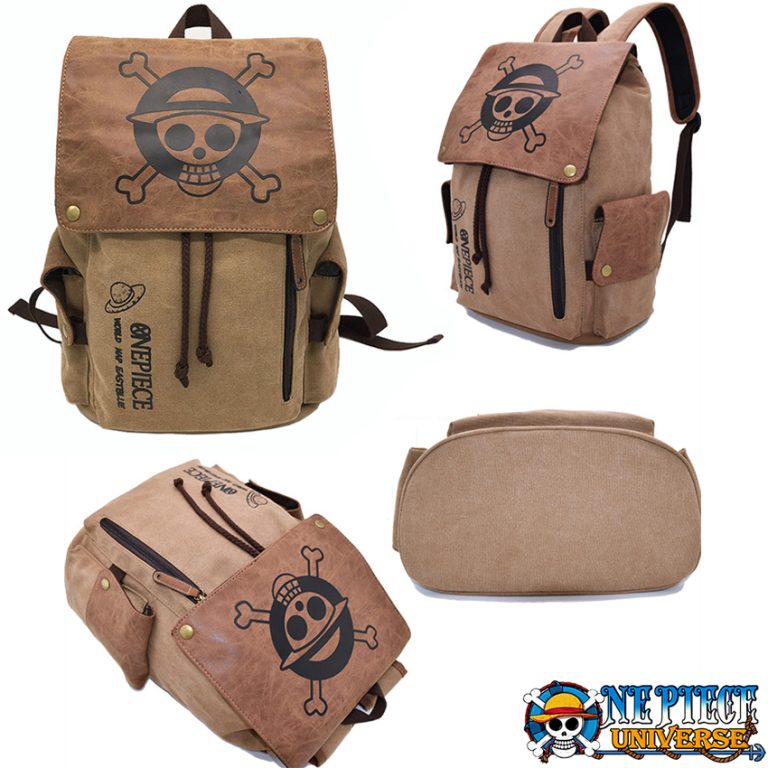 Straw Hats Logo Backpack Canvas Schoolbag (2 Styles) | One Piece Universe