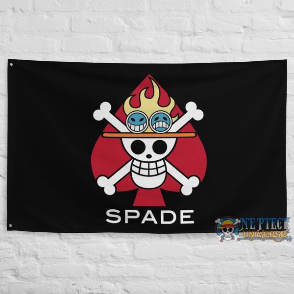 One Piece Spade Pirates ACE Jolly Roger Flag (2 Colors) | One Piece ...