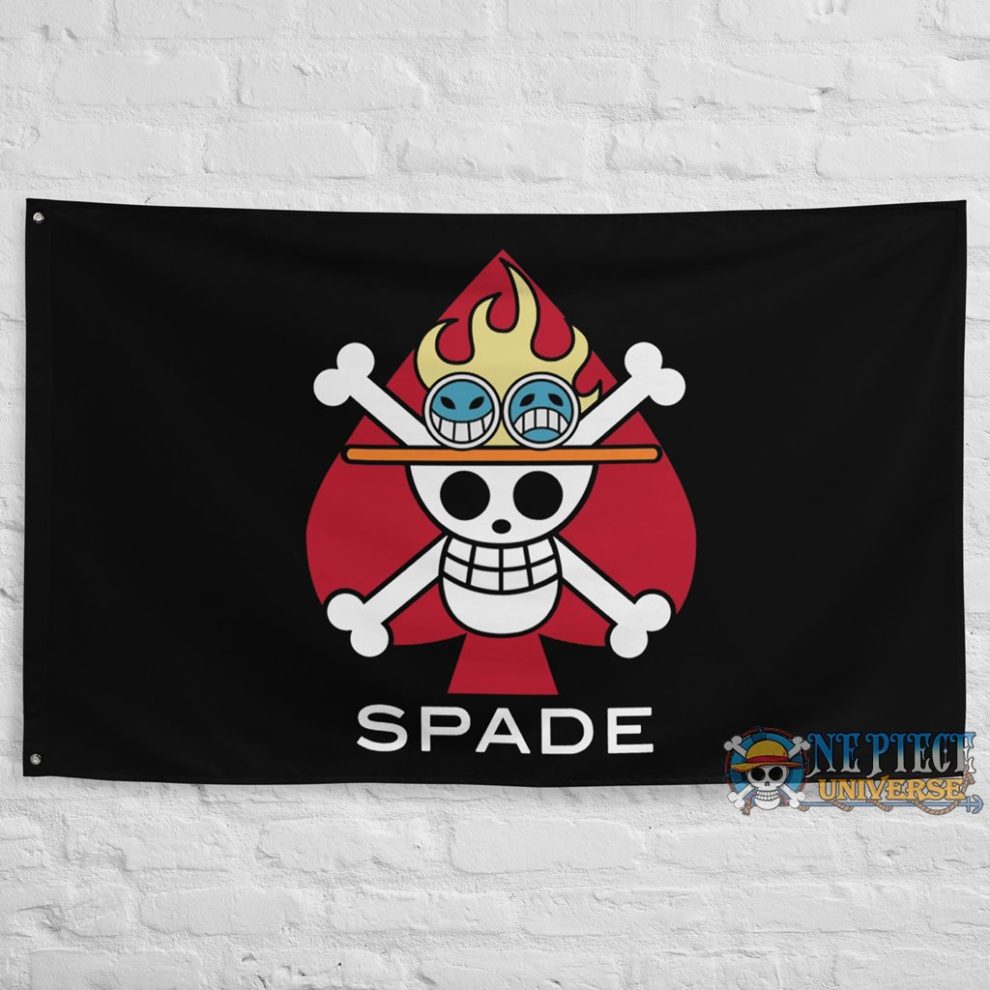 One Piece Spade Pirates ACE Jolly Roger Flag (2 Colors) | One Piece ...