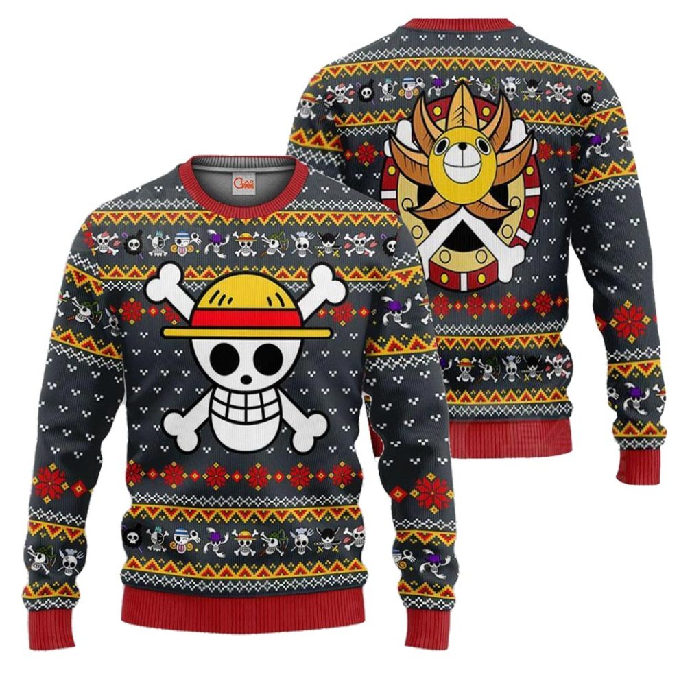 One Piece Straw Hat Priate Symbol Ugly Christmas Sweater Xmas Gift ...