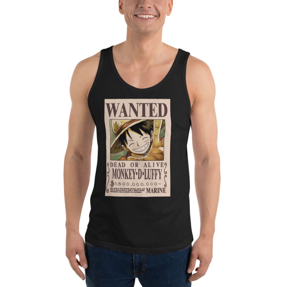 Vintage One Piece Monkey D. Luffy Wanted Poster Tank Top - Official One ...