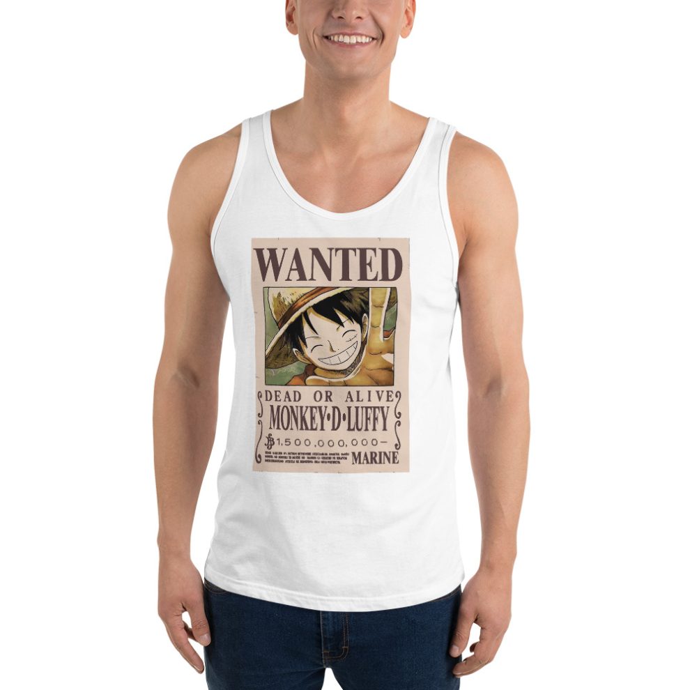 Vintage One Piece Monkey D. Luffy Wanted Poster Tank Top - Official One ...