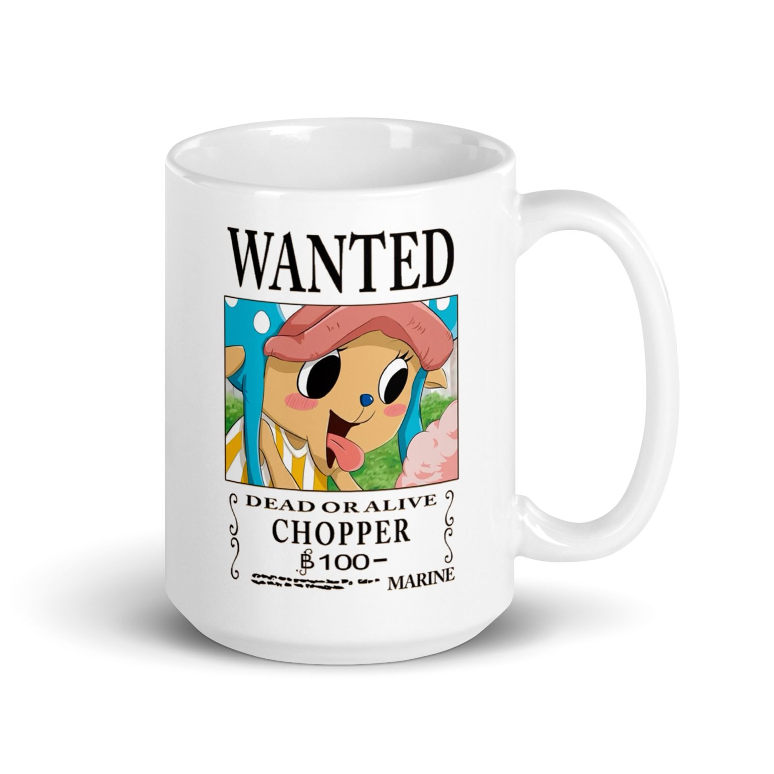 One Piece Tony Tony Chopper Wanted White glossy mug - One Piece ...