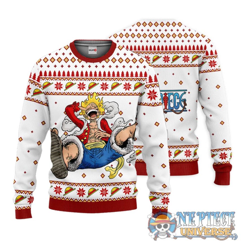 One Piece Luffy Gear 4 Ugly Christmas Sweater Xmas Gift - Official One ...