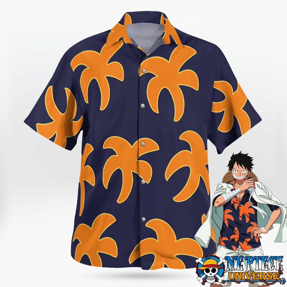 Button Up Luffy Film Gold Hawaii Shirt Pattern For Sale | One Piece ...