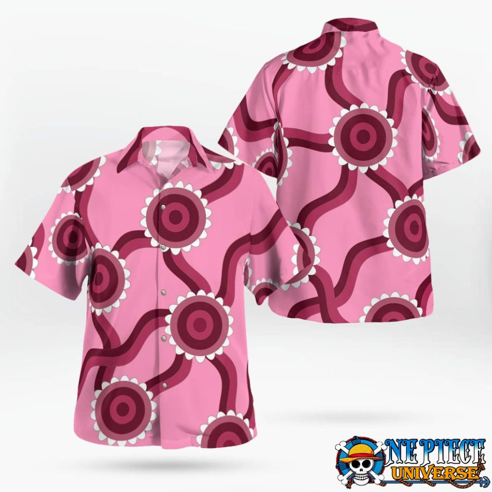 Pink Sanji Skypiea Shirt Hawaiian Pattern Cosplay 2024 One Piece Universe Store