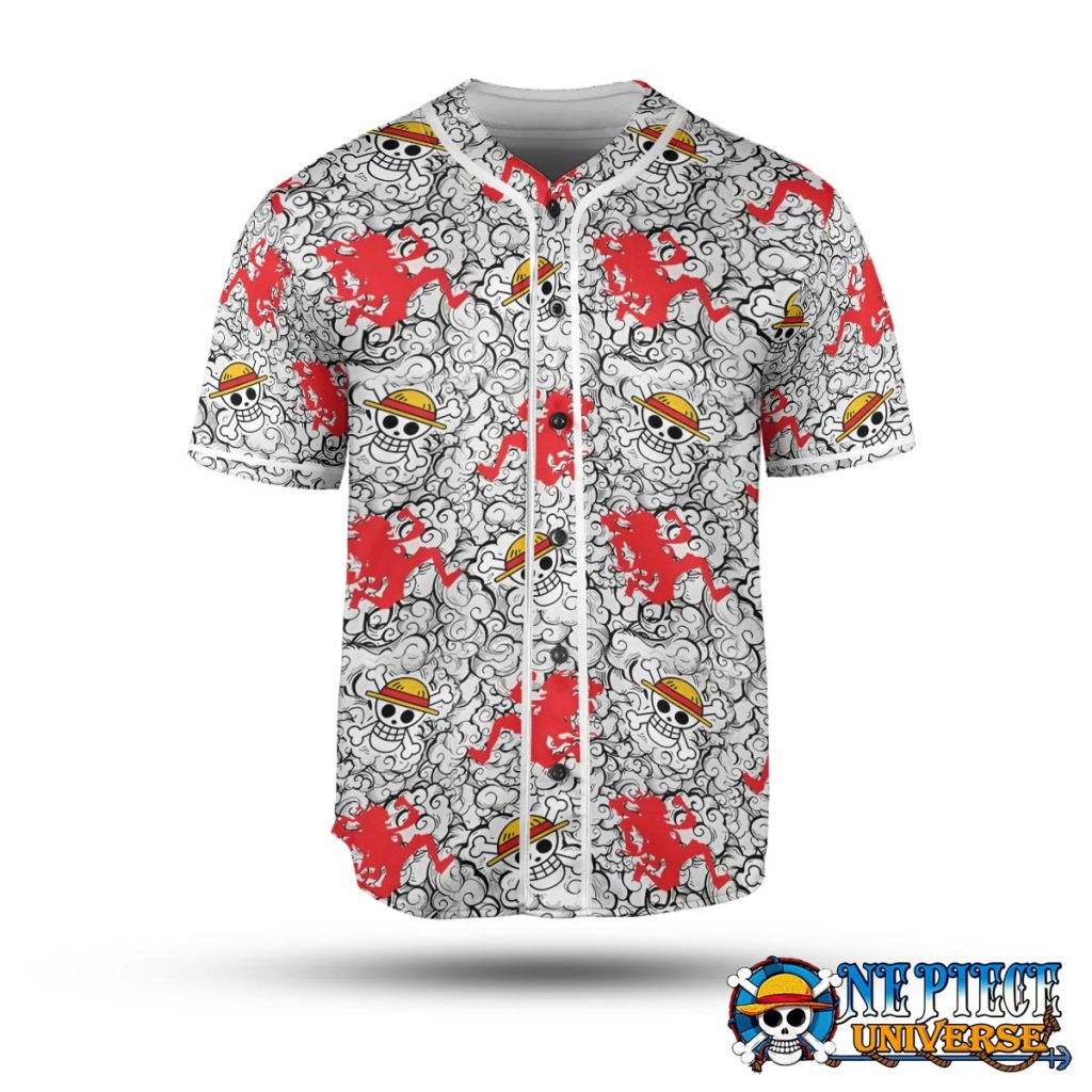Luffy Gear 5 Cloud Pattern Baseball Jersey - One Piece Universe Store ...