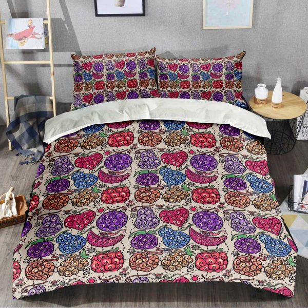 Anime One Piece Devil Fruit Bed Set Sheets 4PCS | One Piece Universe