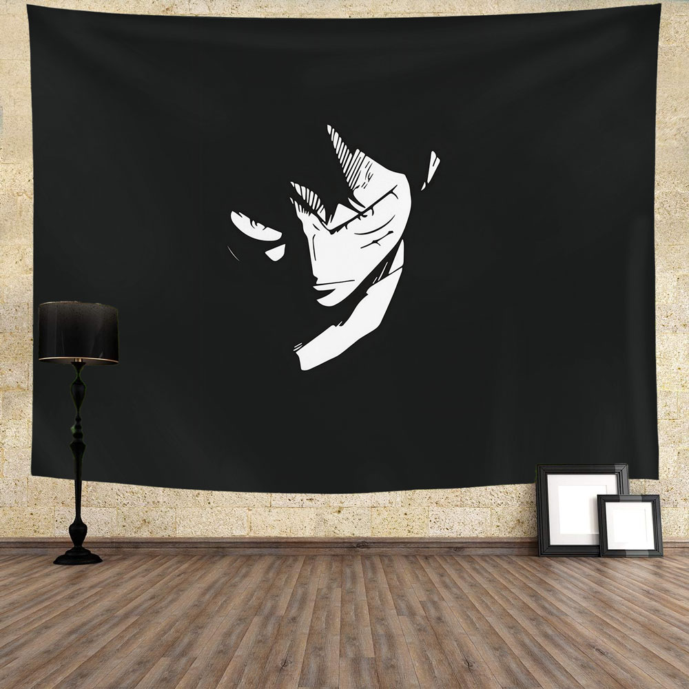 Angry Luffy Black and White Tapestry Wall Decor new June 1, 2024