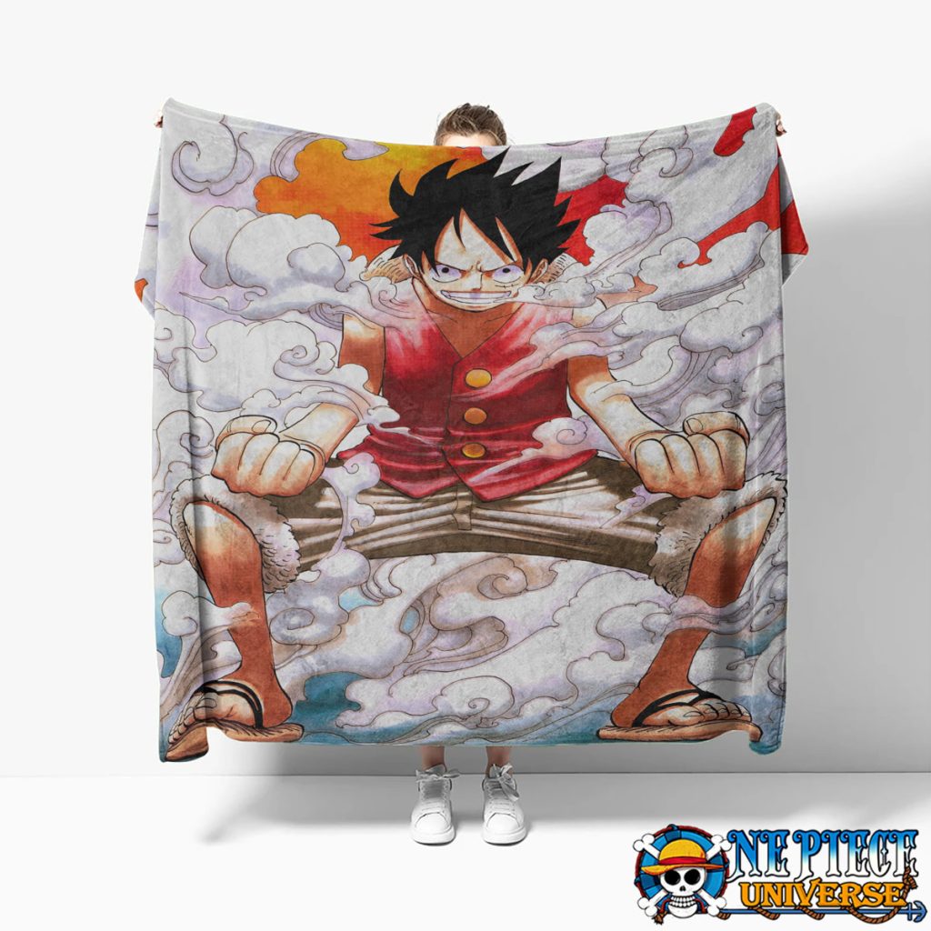 Gear Five Luffy Throw Blanket Anime Fleece 2024 | One Piece Universe Store