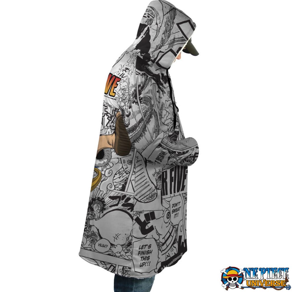 Luffy Gear 5 Jacket Manga Fleece Hooded Cloak | One Piece Universe Store