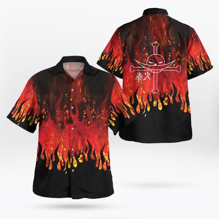 One Piece ACE Fire Pattern Button Up Hawaiian Shirts For Sale | One ...