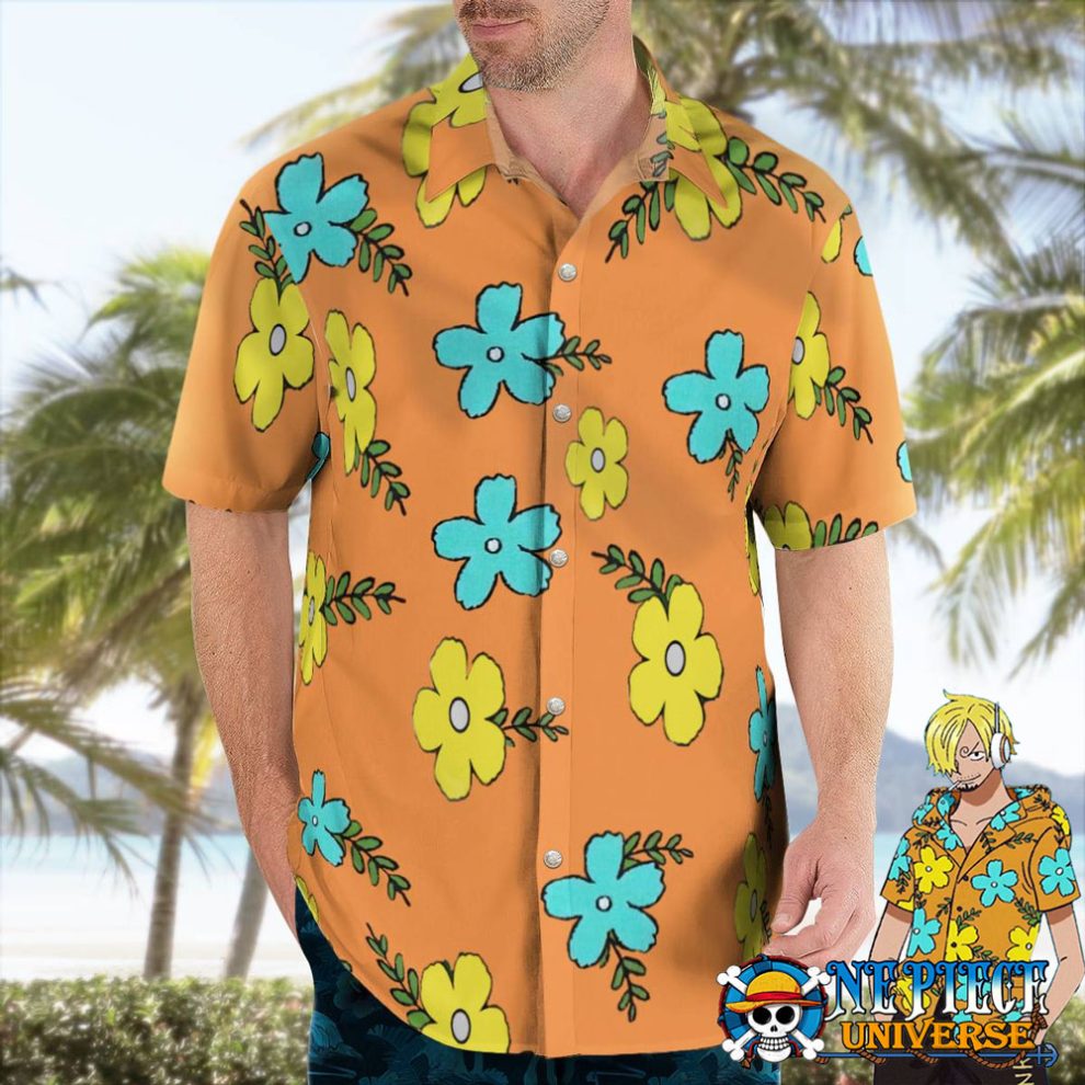 Sanji Egghead Arc Pattern Button Up Hawaiian Shirt One Piece For Sale ...