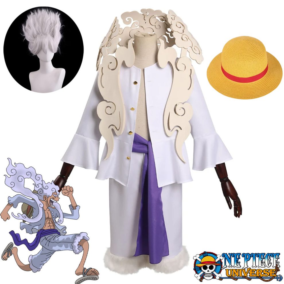 Gear 5 Luffy Cosplay NIKA White Costumes Outfit 2024 | One Piece ...