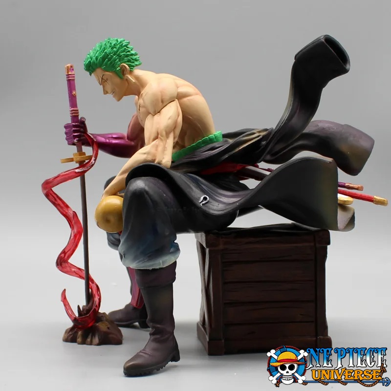 15CM PVC Zoro Statue Sitting On a Barrel 2 Heads Replacement | One ...