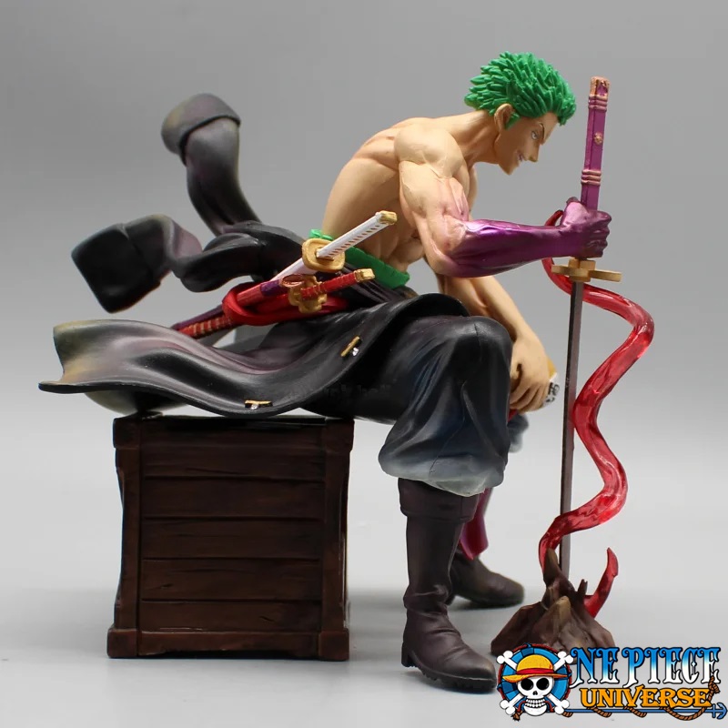 15CM PVC Zoro Statue Sitting On a Barrel 2 Heads Replacement | One ...