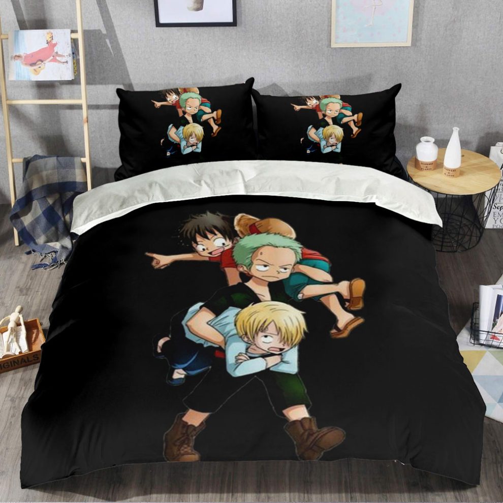 One Piece Kid Team 3 Luffy Zoro Sanji Bedding Sets | One Piece Universe