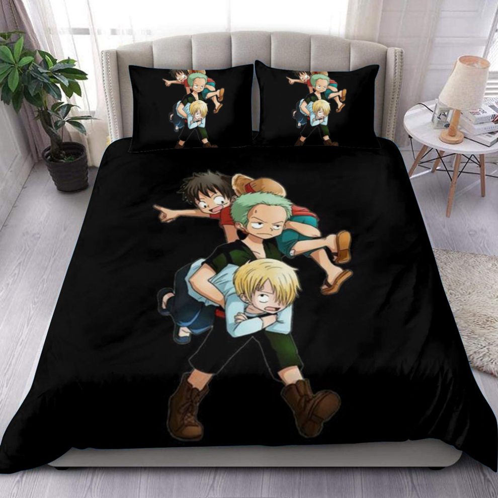 One Piece Kid Team 3 Luffy Zoro Sanji Bedding Sets | One Piece Universe